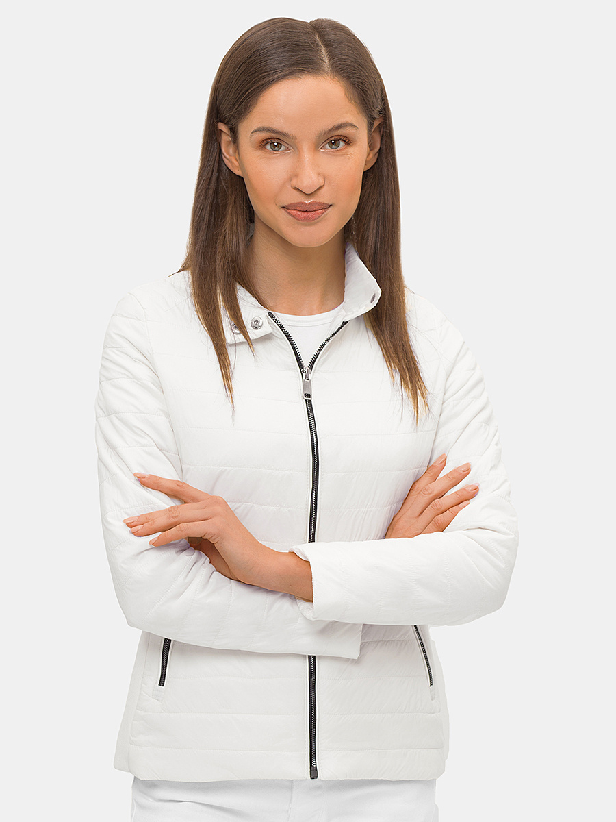 Jachetă de femei albă OZONEE N/7013/3 | OZONEE.RO