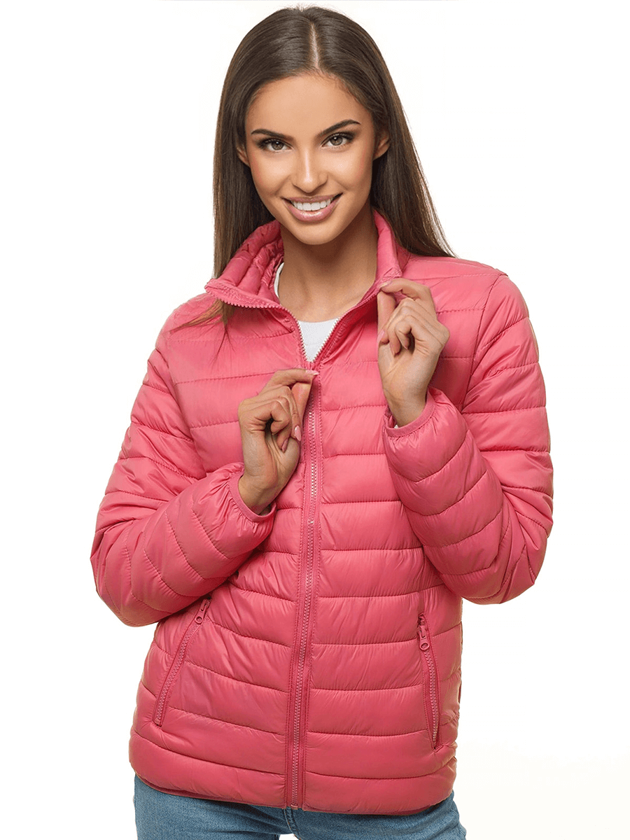 Jachetă de femei roz deschis OZONEE JS/M23037/42 | OZONEE.RO