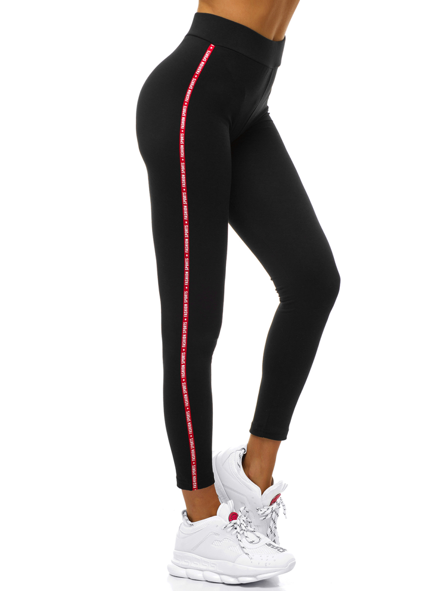 Colanţi femei negri-rosii OZONEE O/82337 | OZONEE.RO