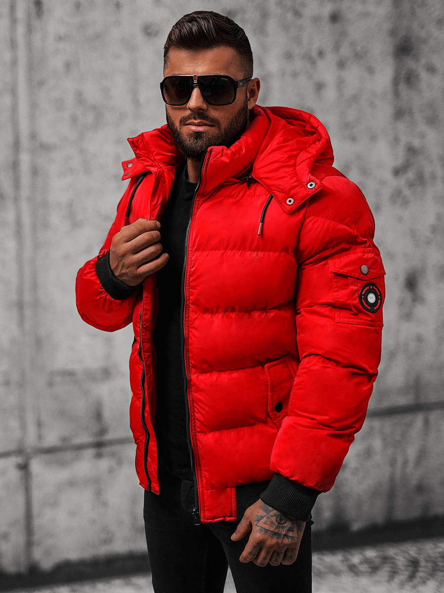 Geacă bărbați roșie OZONEE JS/27M8111 | OZONEE.RO