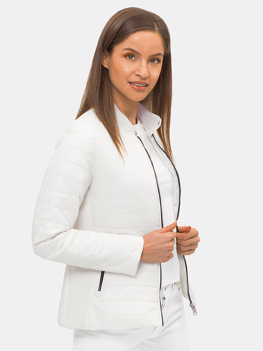 Jachetă de femei albă OZONEE N/7013/3 | OZONEE.RO