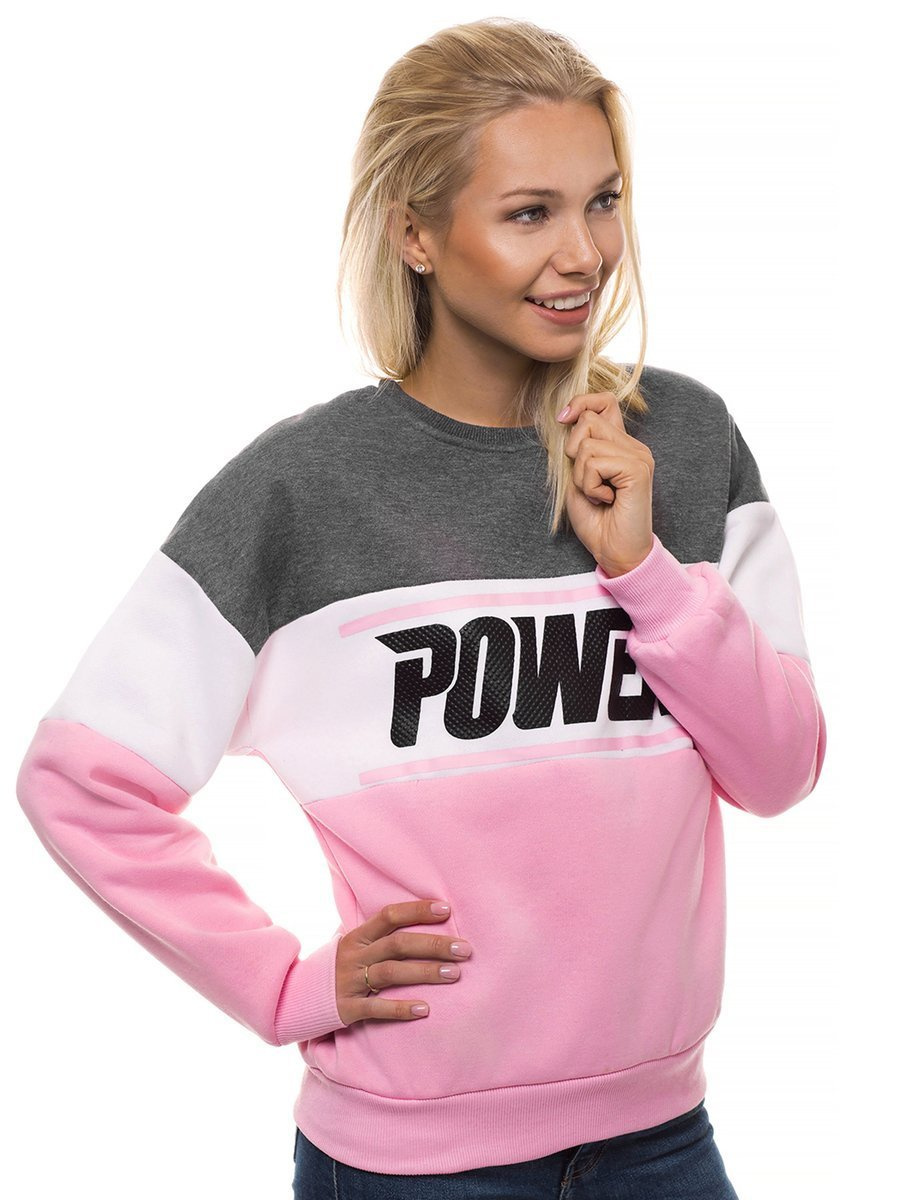 Hanorac femei antracit-roz OZONEE JS/KSW1015 | OZONEE.RO