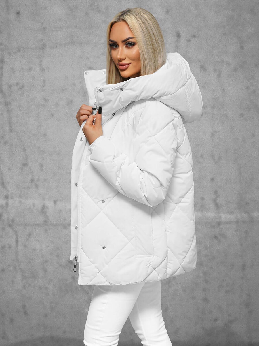 Geacă de femei alb OZONEE JS/5M3175/281 | OZONEE.RO