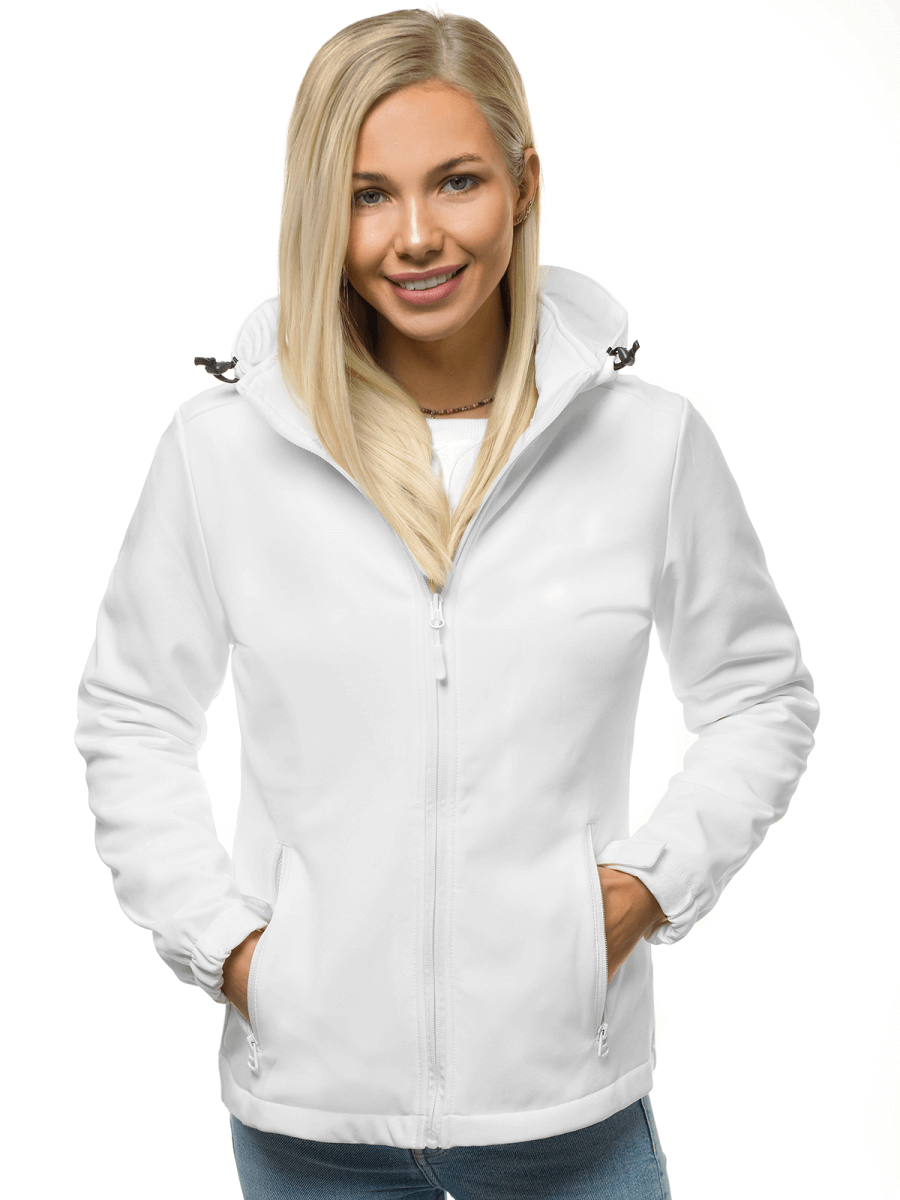 Jachetă de femei SOFTSHELL albă OZONEE JS/HH018/45 | OZONEE.RO