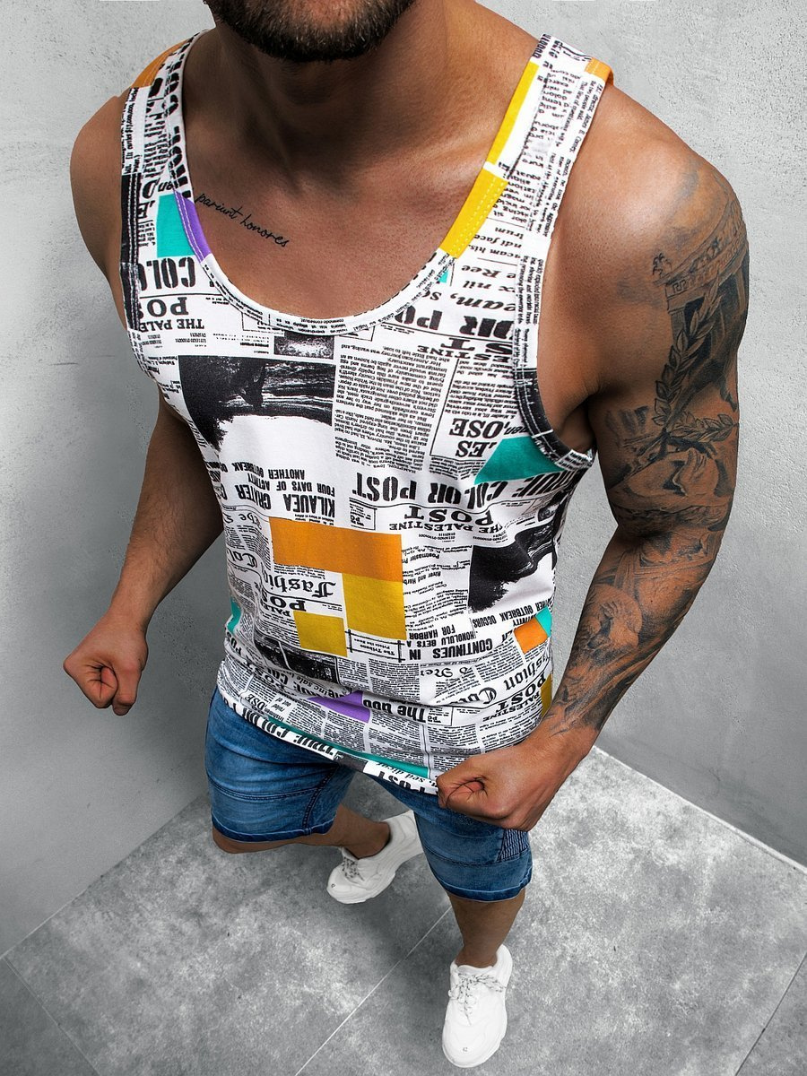 Maiou bărbați colorat OZONEE O/BL107 | OZONEE.RO